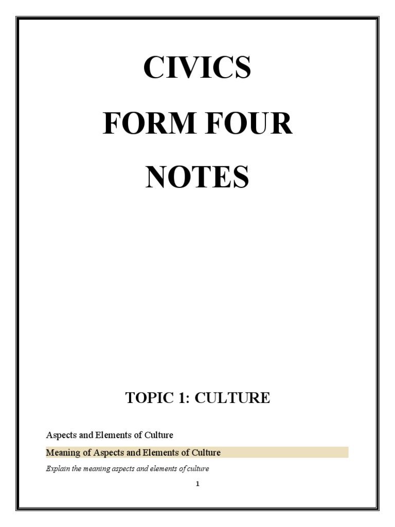 Civics Form Four 2 | PDF | Reproductive Health | Female Genital Mutilation