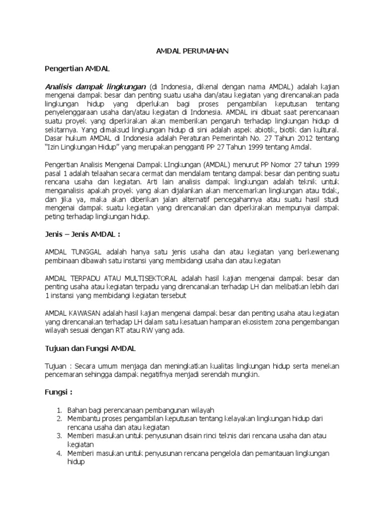 Dokumen Tips Amdal Perumahandocx | PDF