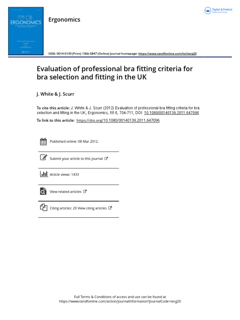 UK Bra Fitting Criteria Study | PDF | Bra | Breast