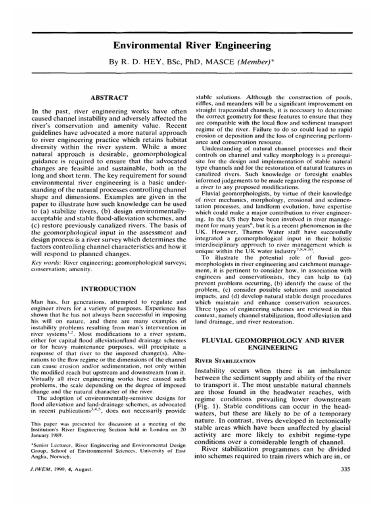 Environmental River Engineering | PDF | River | Erosion