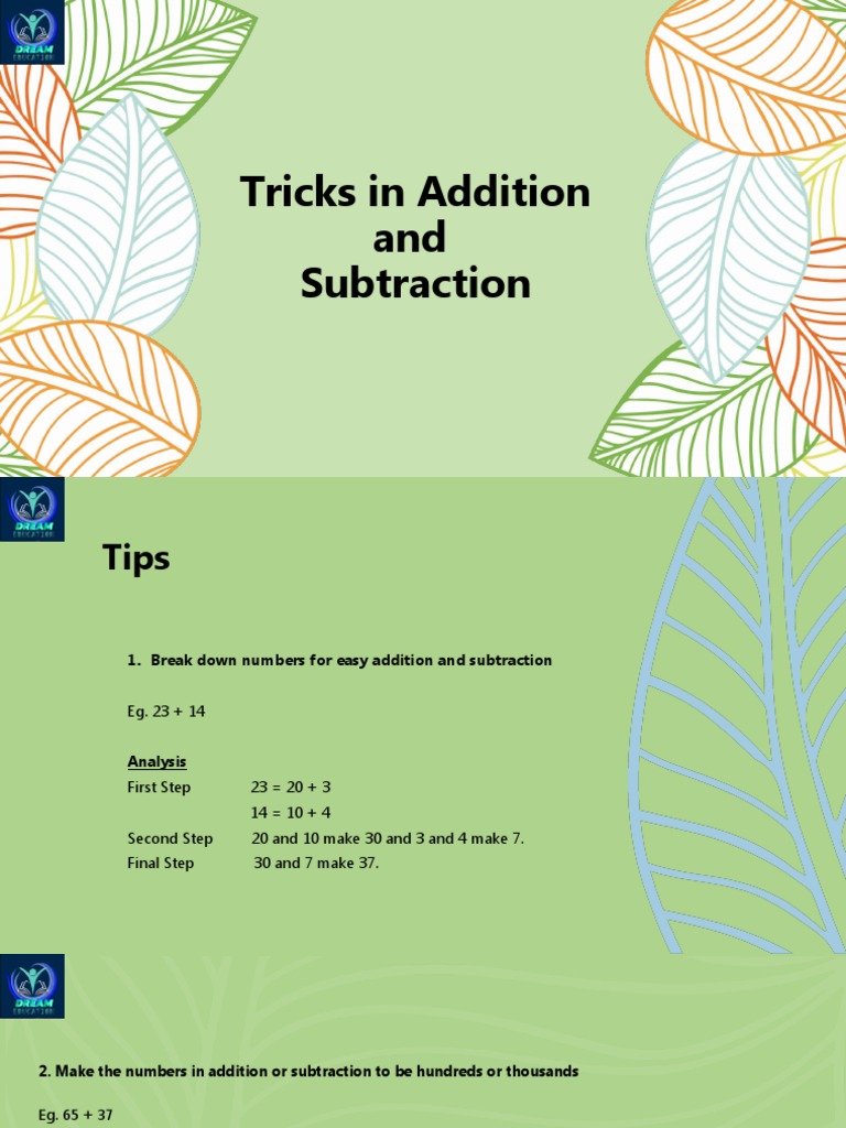 Tricks in Addition and Sutraction | PDF