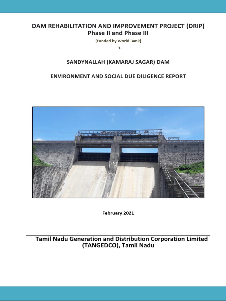 Kamaraj Sagar Dam ESDD Report | PDF | Dam | Risk