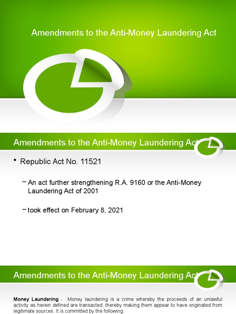 Amendments To The Anti-Money Laundering Act | PDF | Money Laundering ...