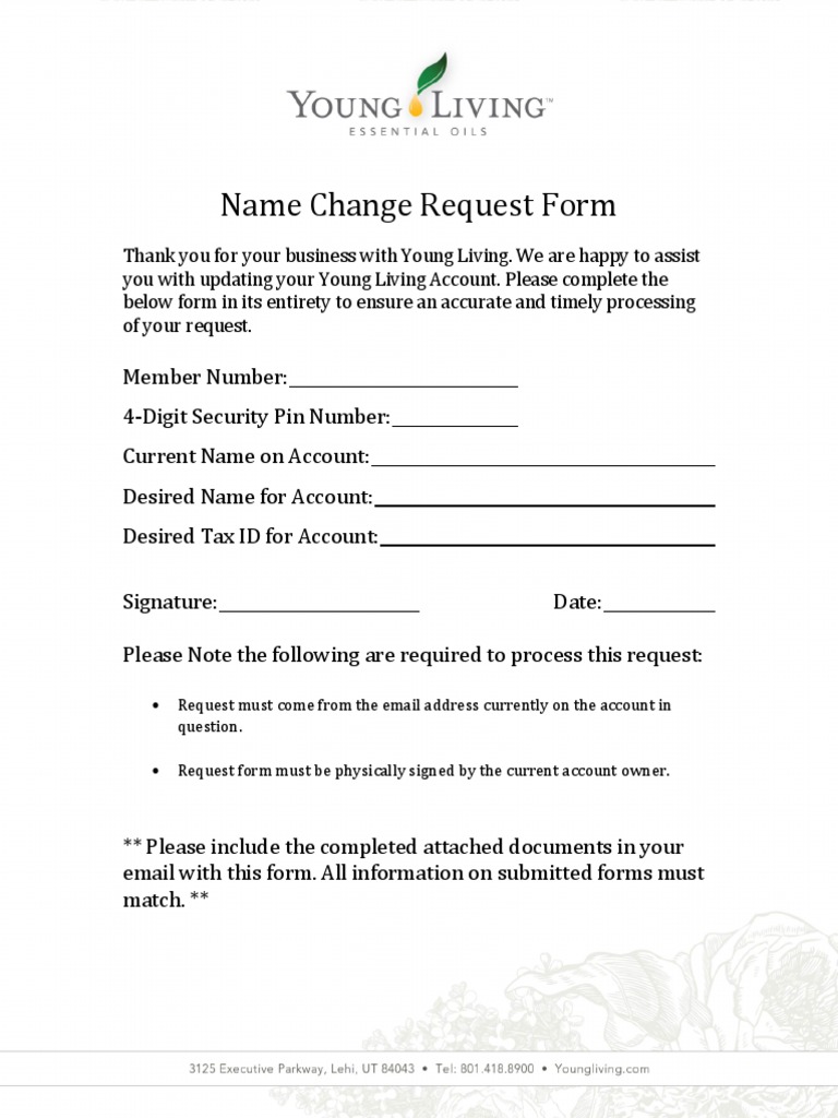 Name Change Request Form | PDF | Finance & Money Management