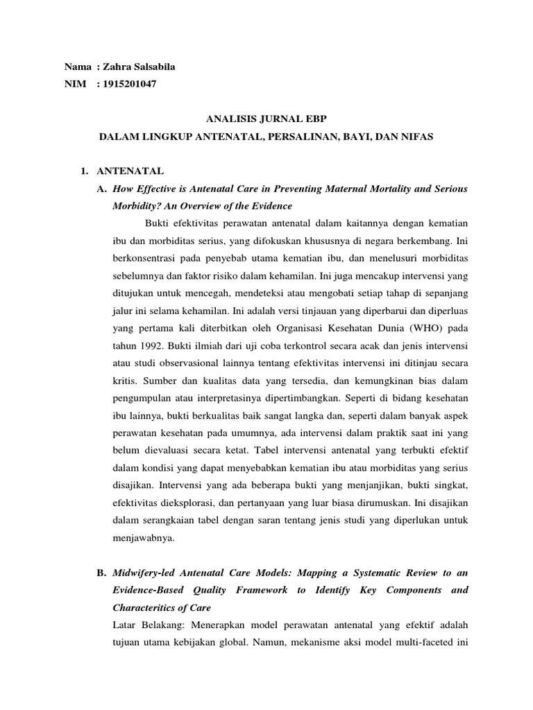 Analisis Jurnal EBP | PDF
