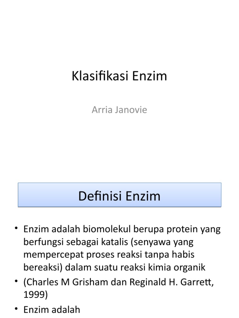Klasifikasi Enzim | PDF