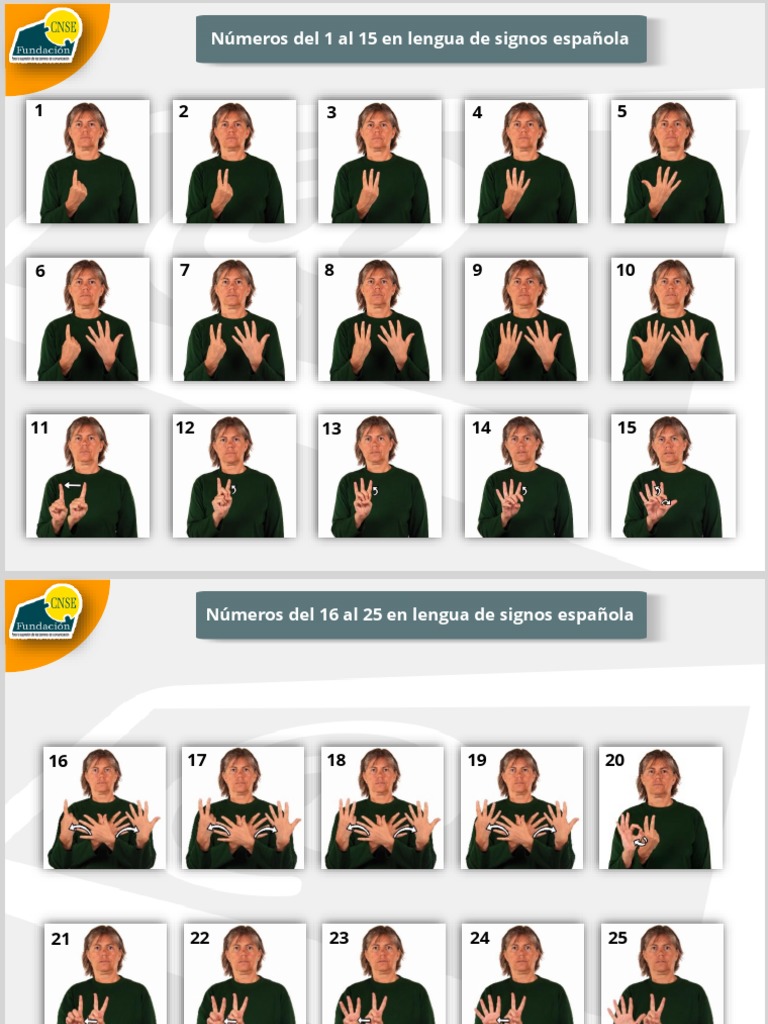 Números 1 Al 30 en Lengua de Signos | PDF