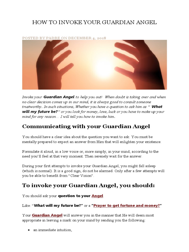 How To Invoke Your Guardian Angel | PDF | Guardian Angel
