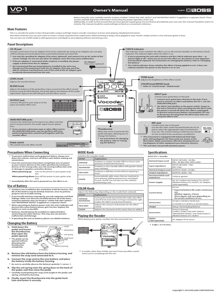 Owner's Manual: Main Features | PDF | Amplifier | Microphone