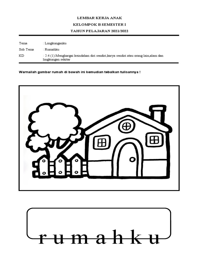 Lembar Kerja Anak Tema Lingkungan | PDF
