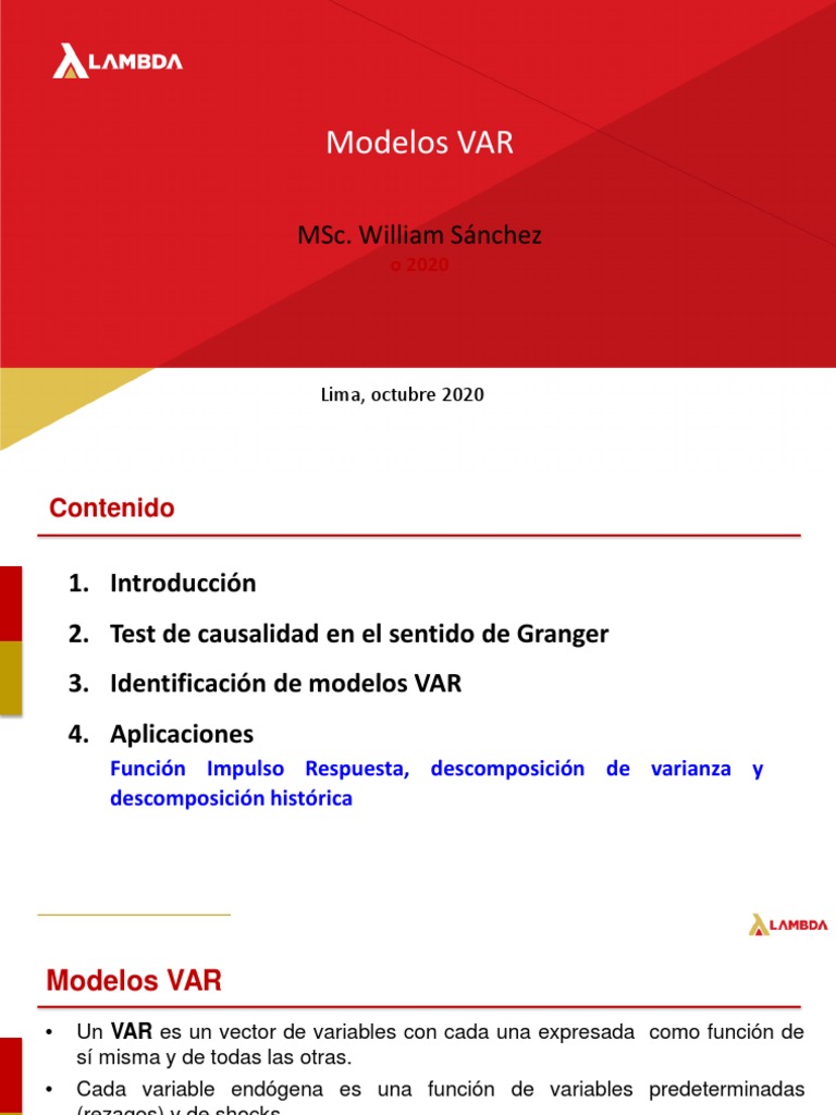 Modelos VAR en Econometría | PDF | Econometría | Covarianza
