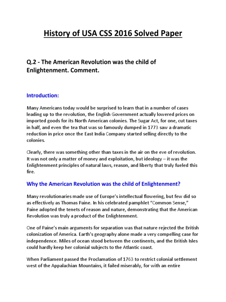 American Revolution Was Child of Enlightenment | PDF | Age Of ...
