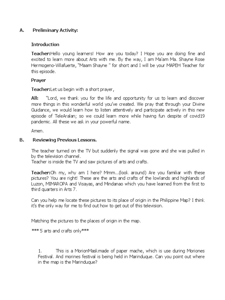 Script For Teaching Festivals in Grade 7 | PDF