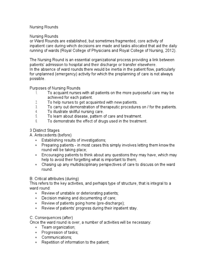 Nursing Rounds | PDF | Patient | Nursing