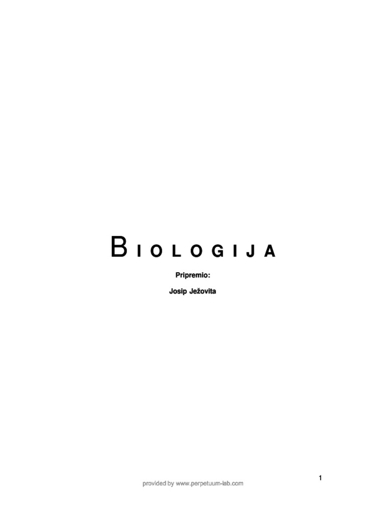 BIOLOGIJA Skripta 1 | PDF
