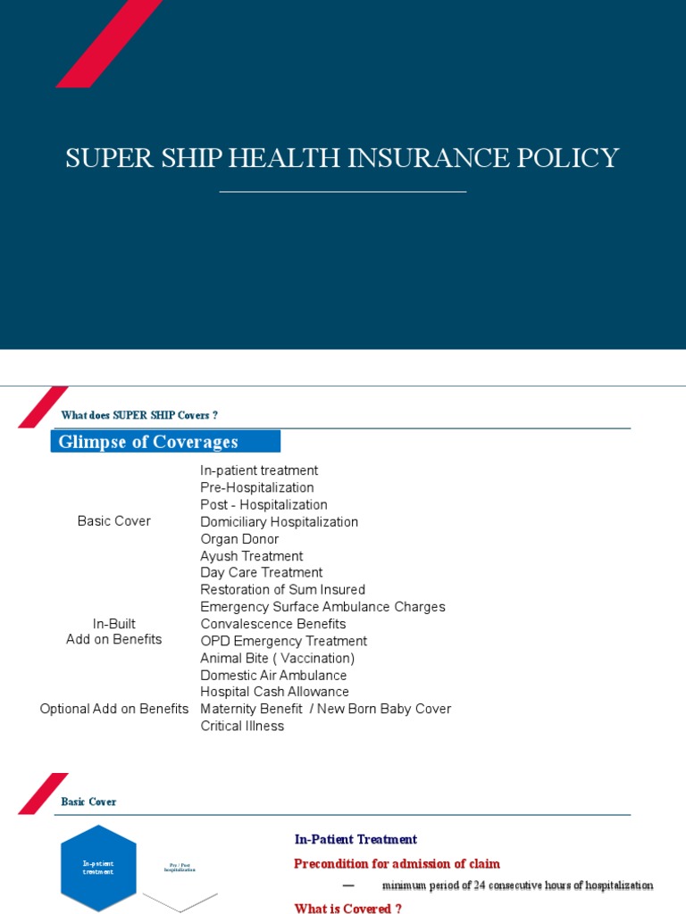 SuperSHIP - Smart Super Health Insurance Policy | PDF | Hospital | Patient