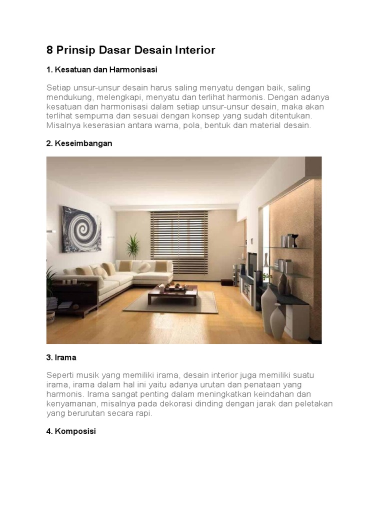 8 Prinsip Dasar Desain Interior | PDF
