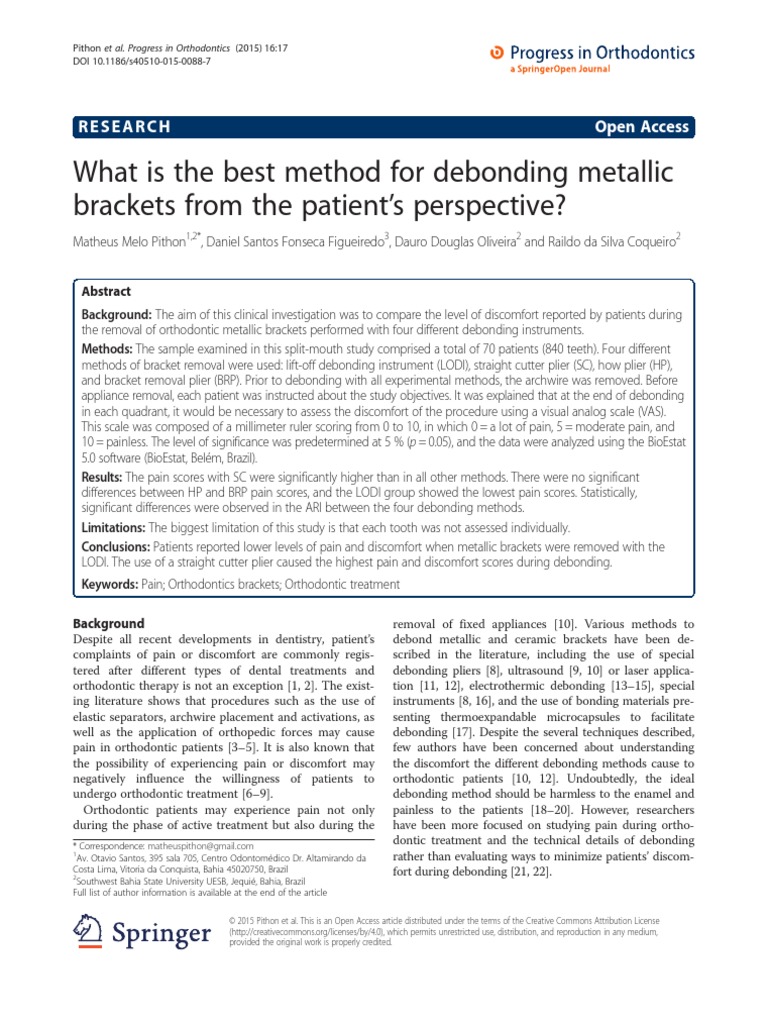 What Is The Best Method For Debonding Metallic Brackets From The ...