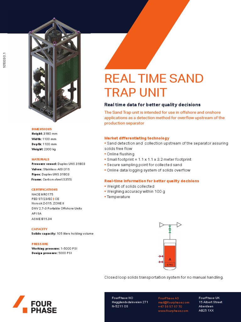 Real-Time Sand Trap Unit Overview | PDF | Valve | Pressure