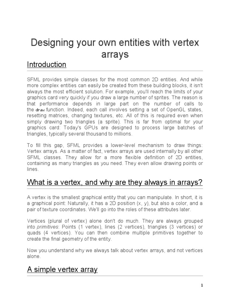 Optimize 2D Graphics with Vertex Arrays | PDF | Shader | Class ...
