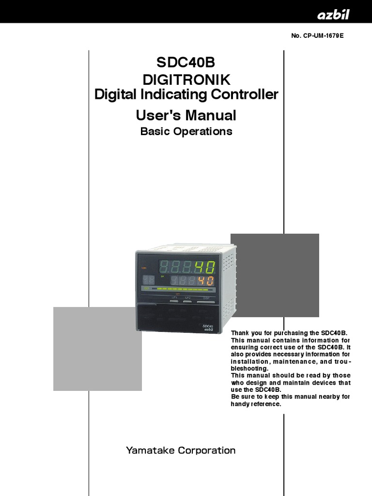 SDC40B Digitronik Digital Indicating Controller User's Manual | PDF ...