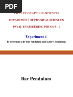 Bar Pendulum Experiment | PDF | Pendulum | Acceleration