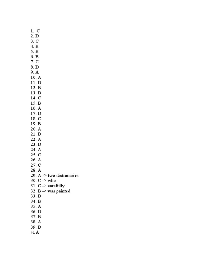 Document with Multiple Choice Answers | PDF | Teaching Methods & Materials