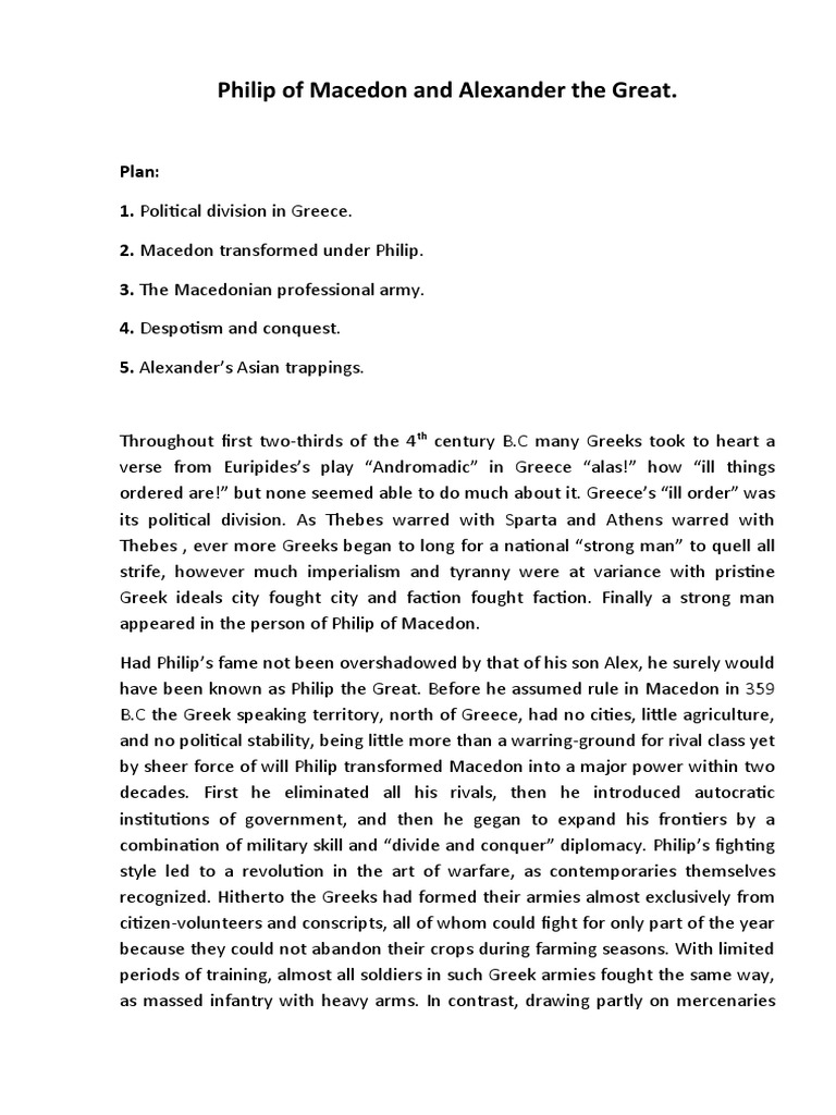 Philip of Macedon and Alexander The Great. | PDF | Classical Antiquity ...