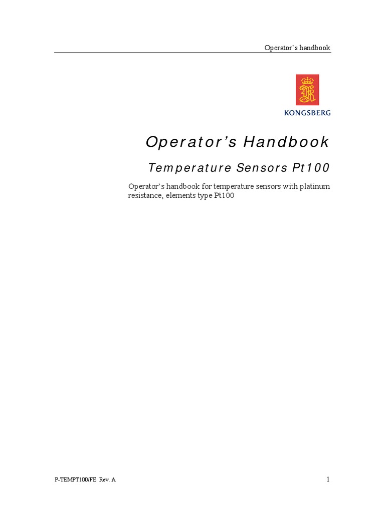 PT 100 Operators Manual | PDF | Electrical Resistance And Conductance ...