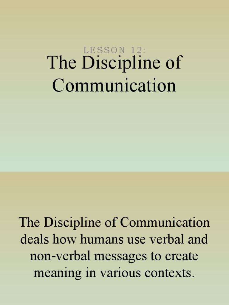 The Discipline of Communication | PDF | Communication | Information