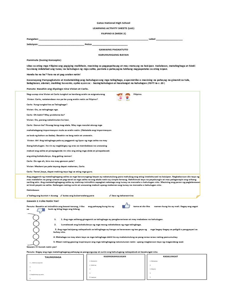 Las G8 W2 Final | PDF