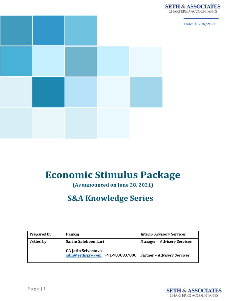 India Economic Stimulus Package 2021 | PDF | Public–Private Partnership ...