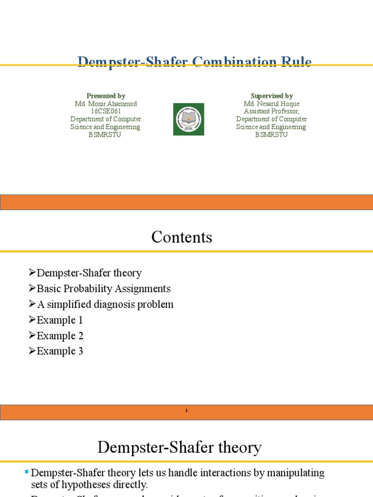 The Dempster-Shafer Combination Rule | PDF | Cognition | Mathematics