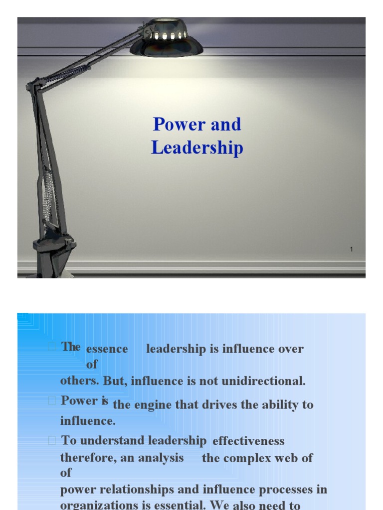 Power and Leadership | PDF | Power (Social And Political) | Leadership