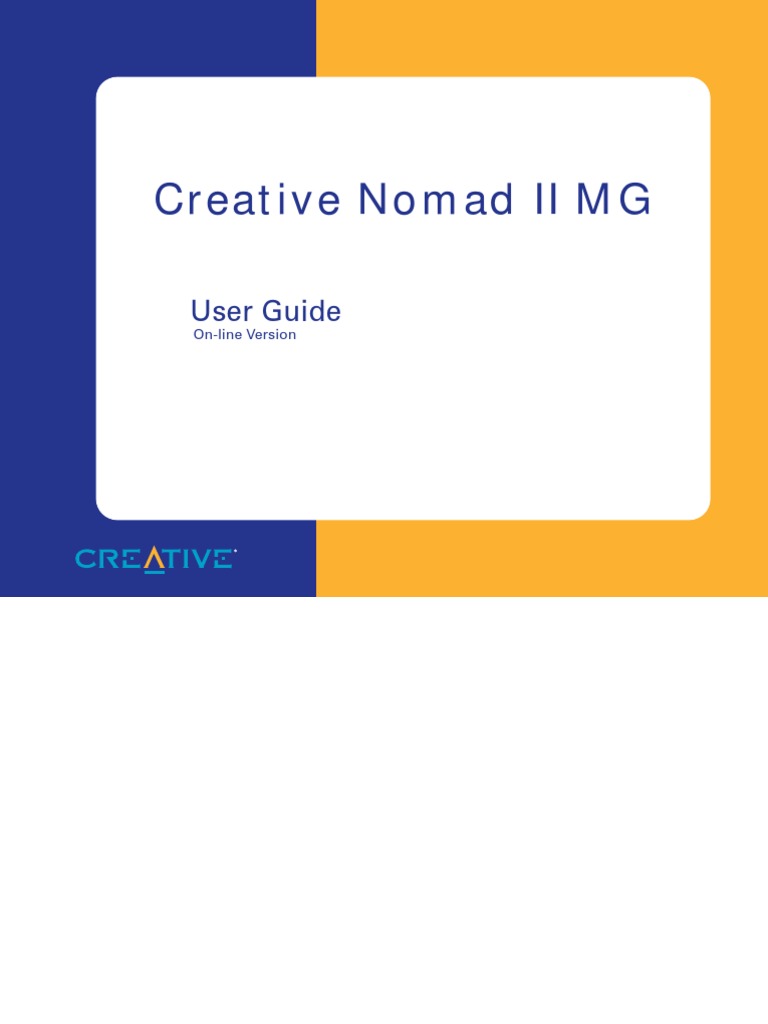Creative Nomad II MG: User Guide | PDF | Trademark | Copyright