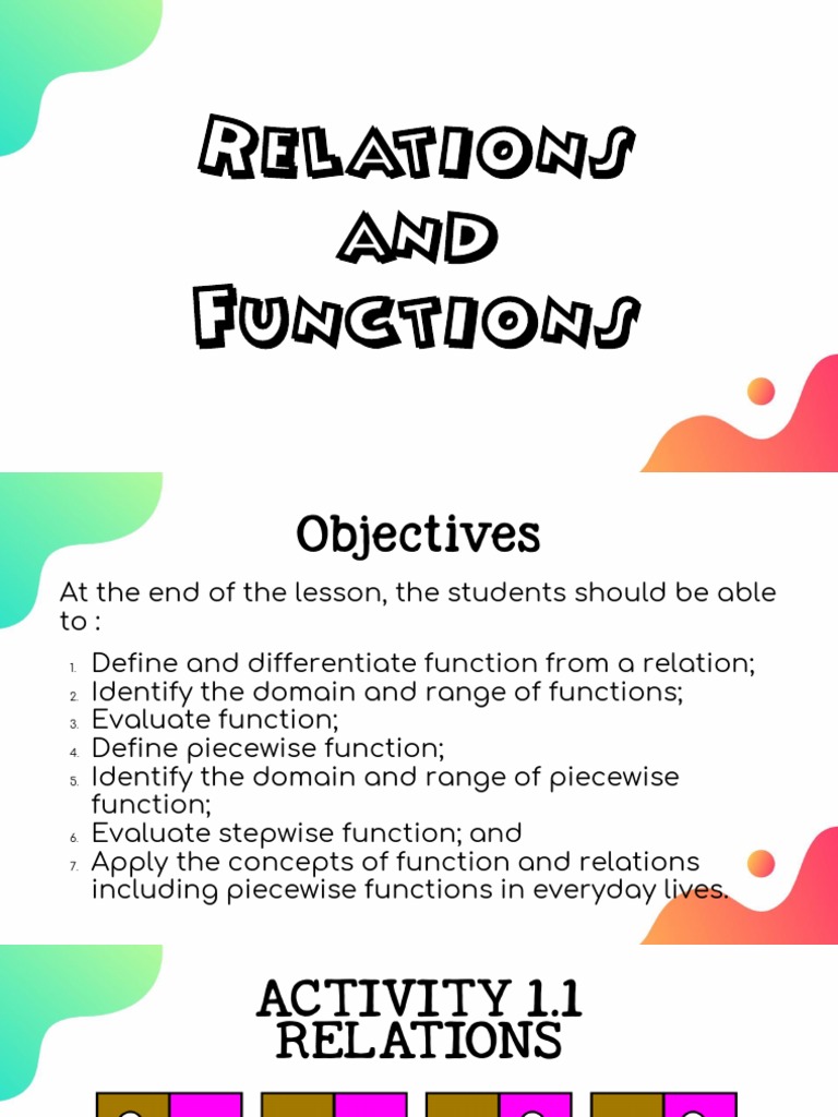 GenMath PPT - Relations and Functions (Wk1&2) - 2005 | PDF | Function (Mathematics ...