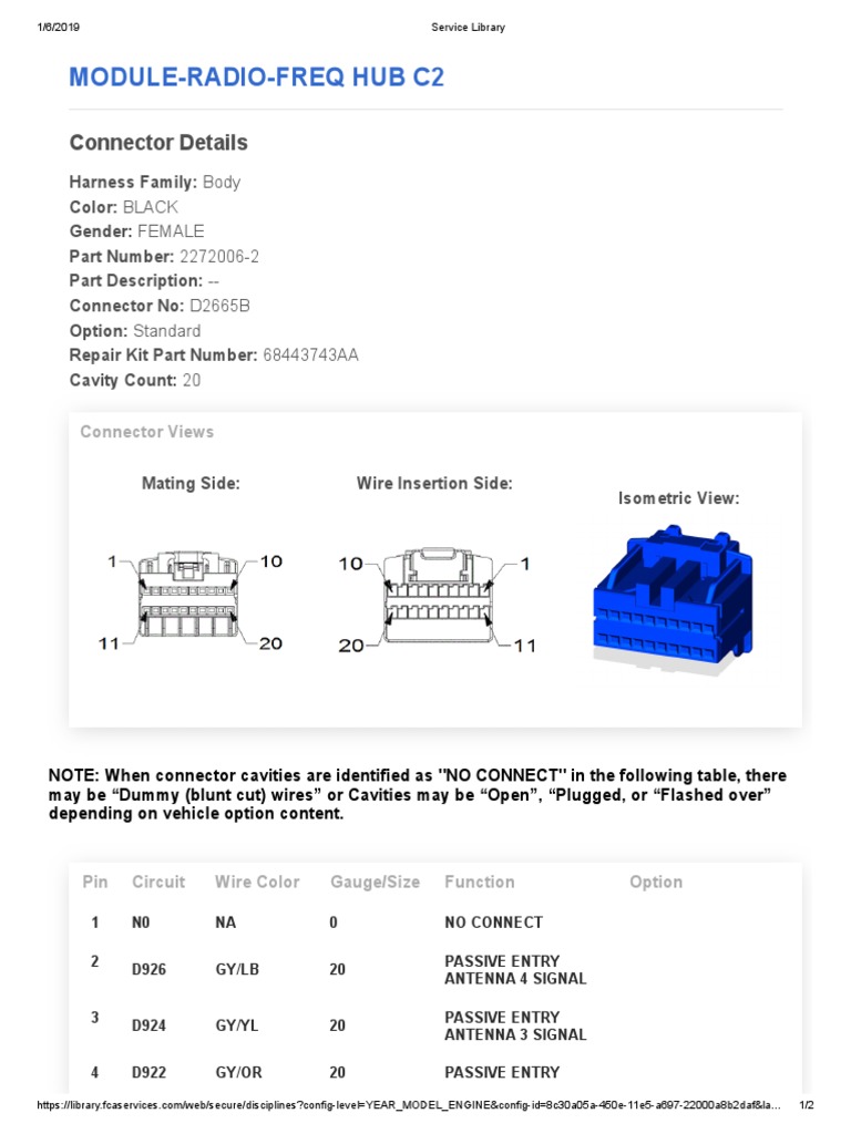 Module-Radio-Freq Hub C2: Connector Details | PDF | Electrical ...