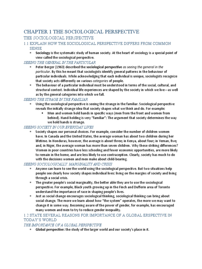 The Sociological Perspective | PDF | Sociology | Survey Methodology