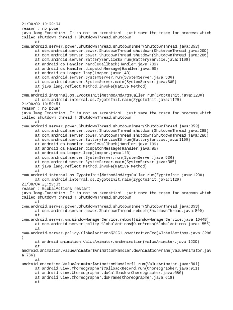 Power Off Reset Reason Backup | PDF | Java (Programming Language ...