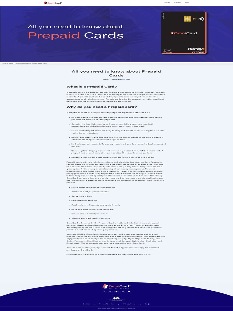 All You Need To Know About Prepaid Cards | PDF | Debit Card | Stored ...