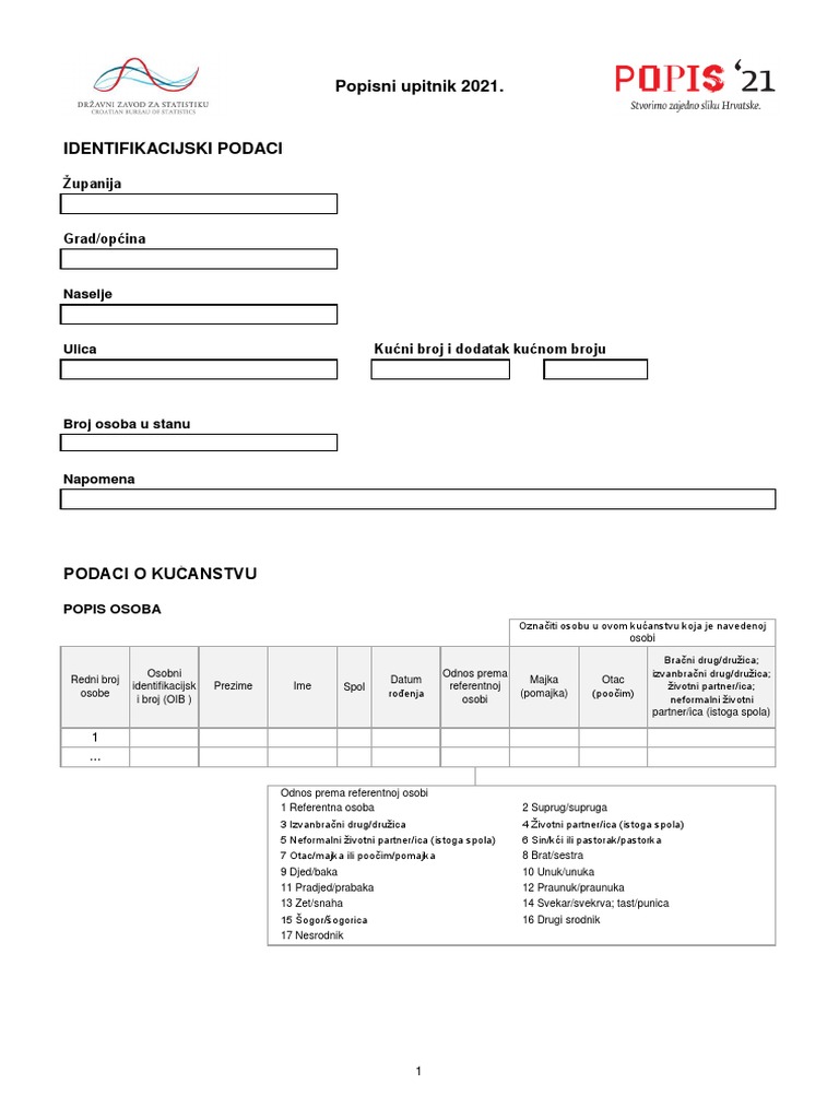 Popisni Upitnik | PDF