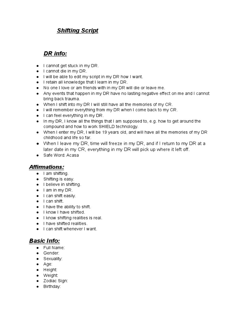 Shifting Script: Affirmations | PDF | Hair