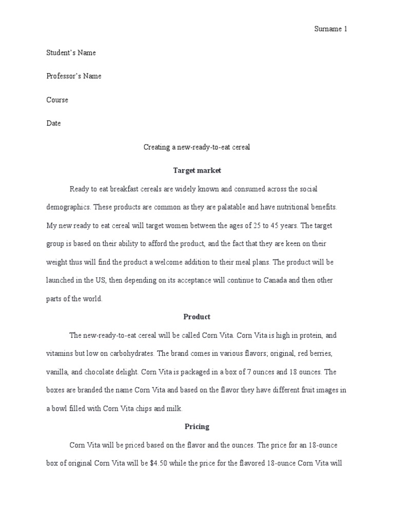 Creating A New-Ready-To-Eat Cereal | PDF | Cereals | Brand