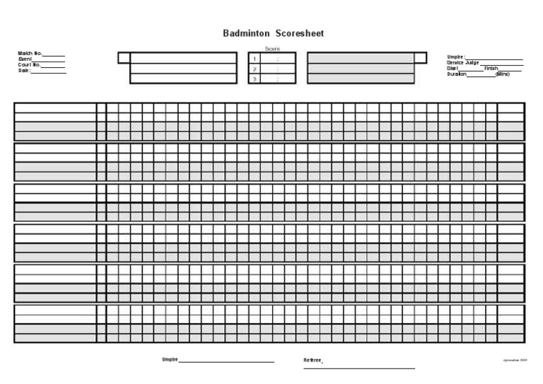 Score Sheet Badminton | PDF
