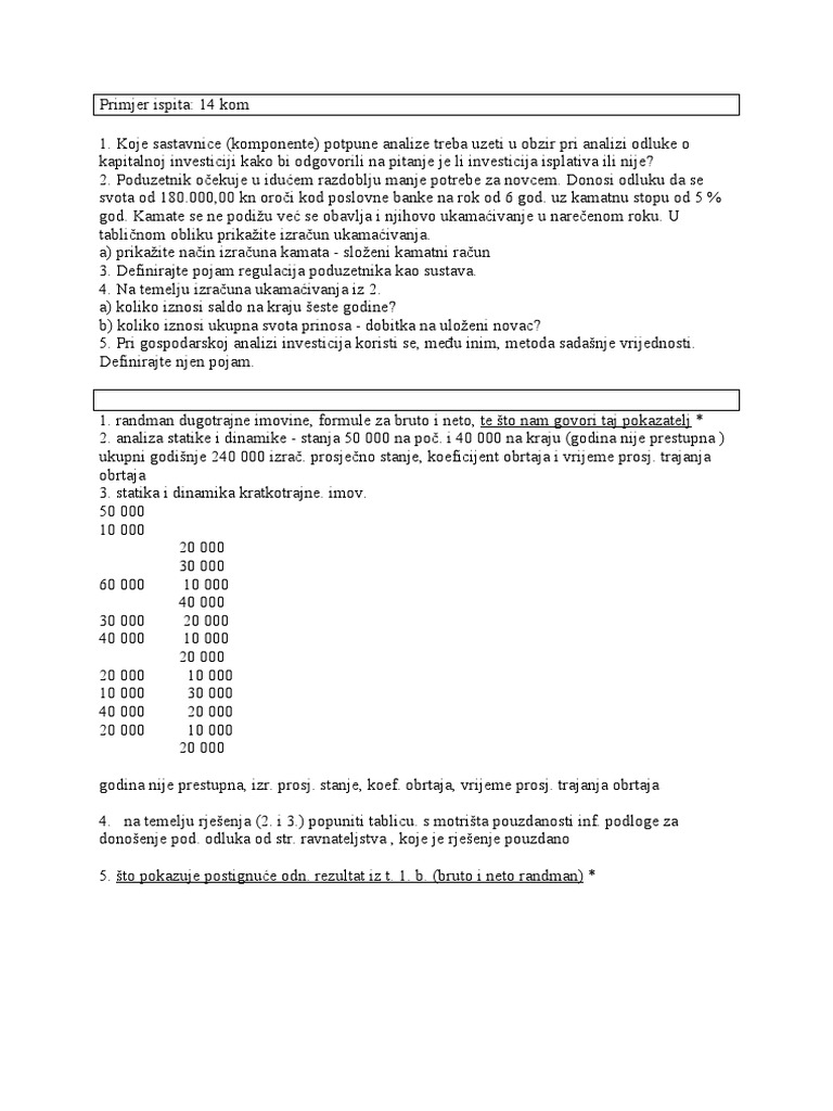 ANALIZA-primjeri Ispita | PDF