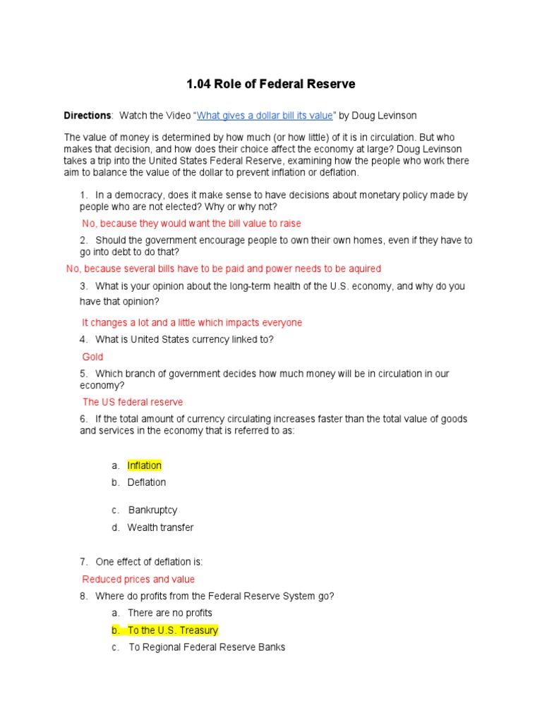 Federal Reserve Roles and Responsibilities | PDF | Federal Reserve ...