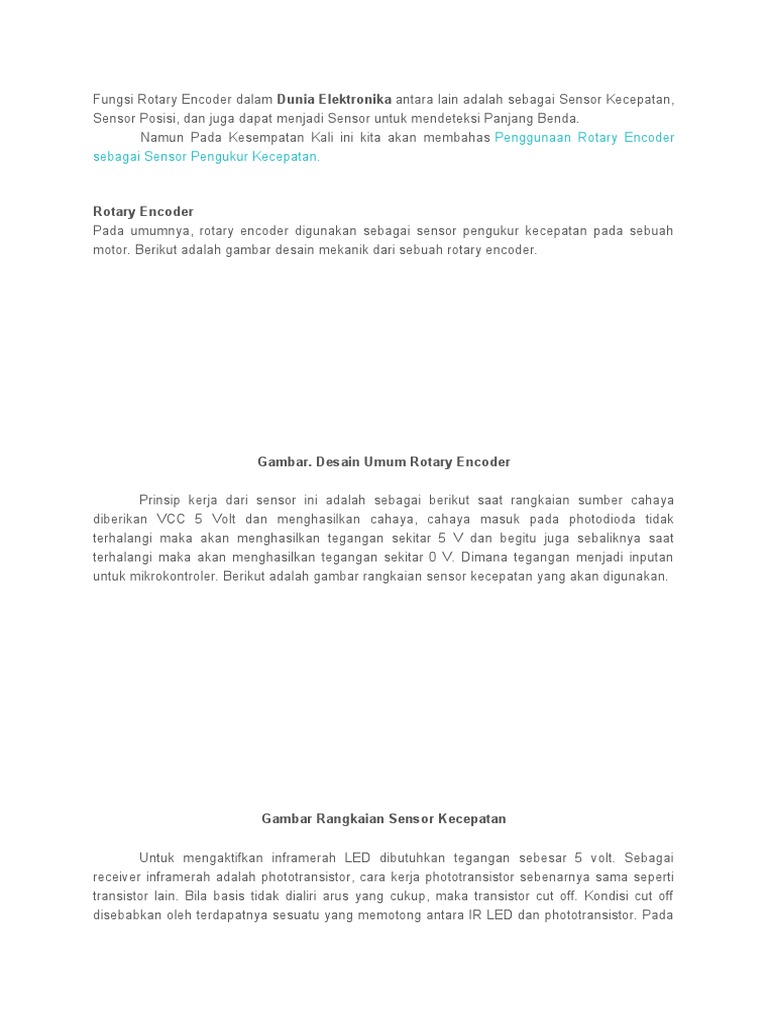 Fungsi Rotary Encoder Dalam | PDF
