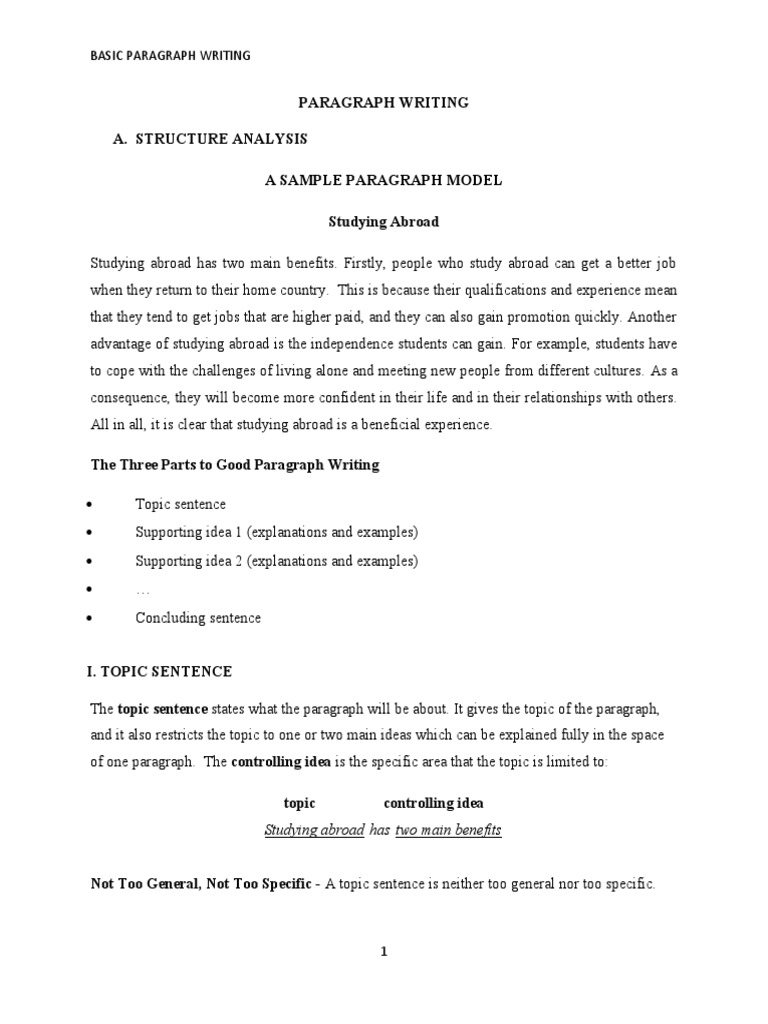 1 BASIC PARAGRAPH Short | PDF | International Student | Fast Food