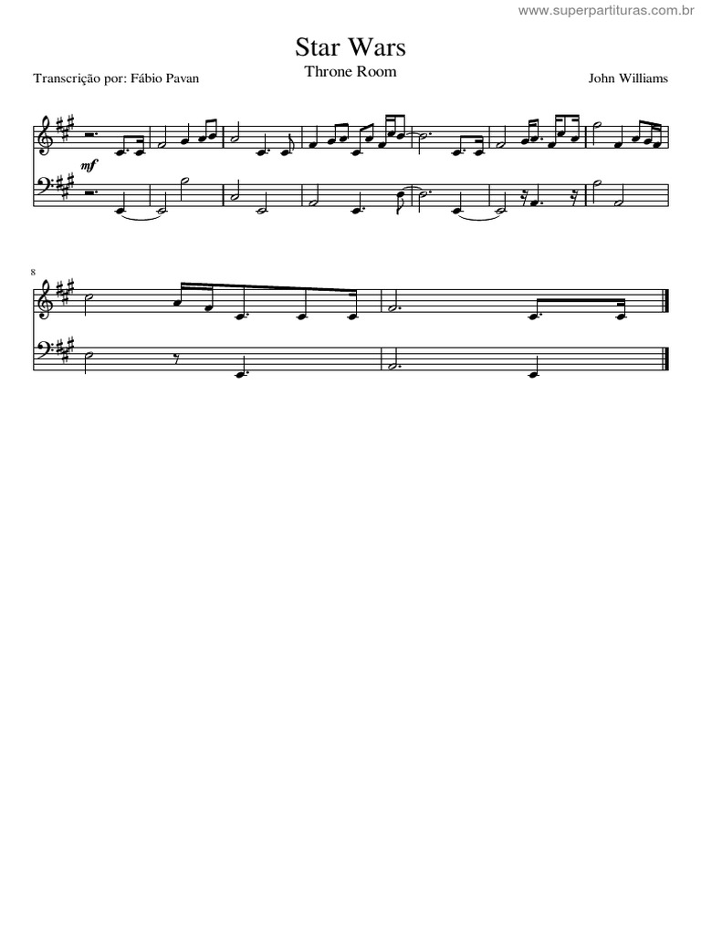 Partitura de "Throne Room" - Star Wars | PDF