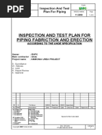 Inspection and Test Plan For HDPE Piping | PDF | Business Process | Quality